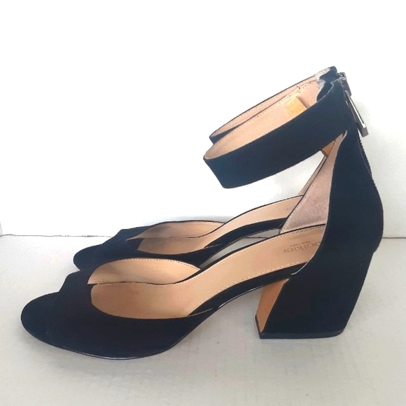 Botkier | Shoes | Euc Botkier Pilar Black Suede Ankle Strap Heels ...